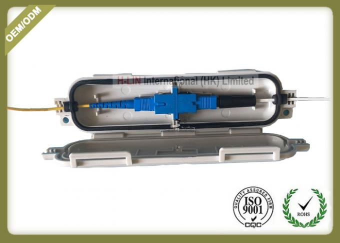 Outdoor Optical Fiber Junction Box Waterproof With Black Color 1 Into 1 Out