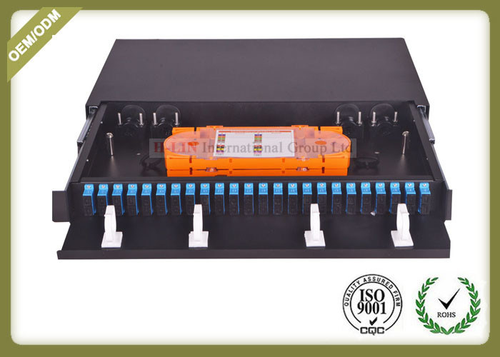 48 Core 1U Type Fiber Optic Patch Panel Slidable ODF For SC Adapter Port