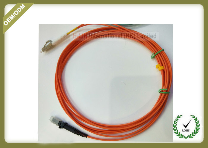 2M Multimode Fiber Optic Patch Cord Dual Core 50 / 125 With Orange Color