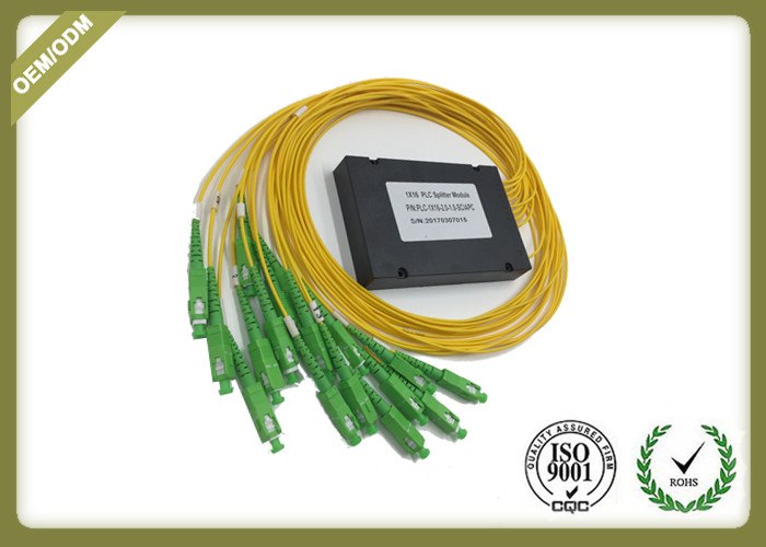 ABS Module 1x16 Rack Mounted PLC Splitter With SC APC Connector For FTTH / Gpon