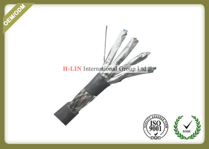 Cat6A FTP PVC 0.57mm Network Fiber Optic Ethernet Cable With CCA Conductor