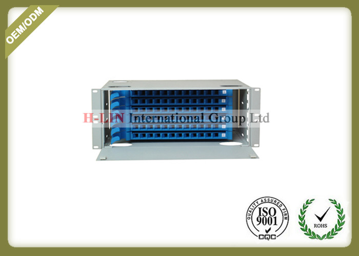 4U 72 Ports Rack Mounted Fiber Optic Distribution Box For FTTH / LAN ...