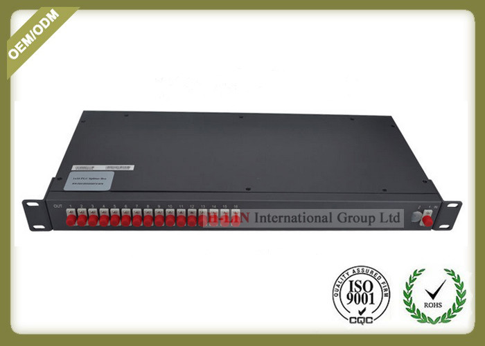19" 1U Rack Mounted Optical Plc Splitter 1x16 Cold Rolled Steel Material