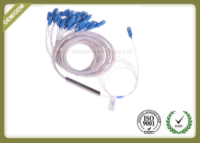 Steel Tube Fiber Optic Splitter , PLC Optical Splitter G657A Fiber 1 ...