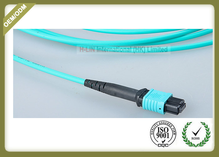 OM3 12 Core Optical Fiber Jumper For Industrial Automation / Control ...