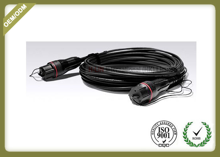 Black Color Outdoor Fiber Optic Cable FULLX LC To FULLX LC Multi ...